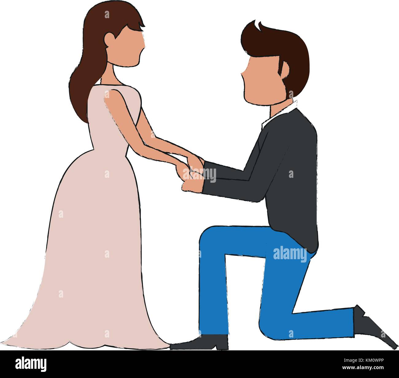 Wedding proposal cartoon Stock Vector Image & Art - Alamy