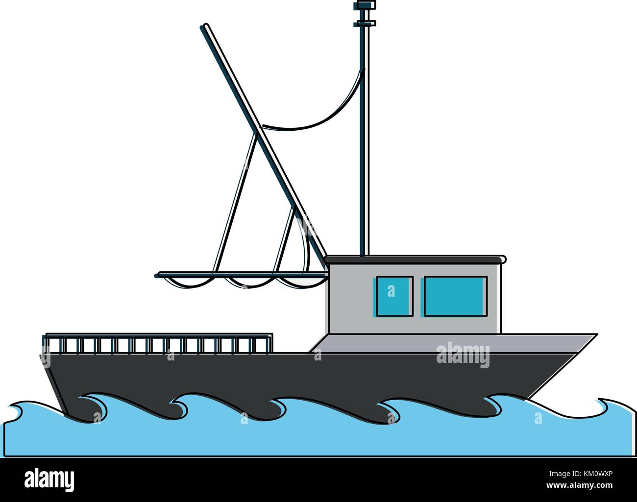 Fishing ship isolated Stock Vector Image & Art - Alamy
