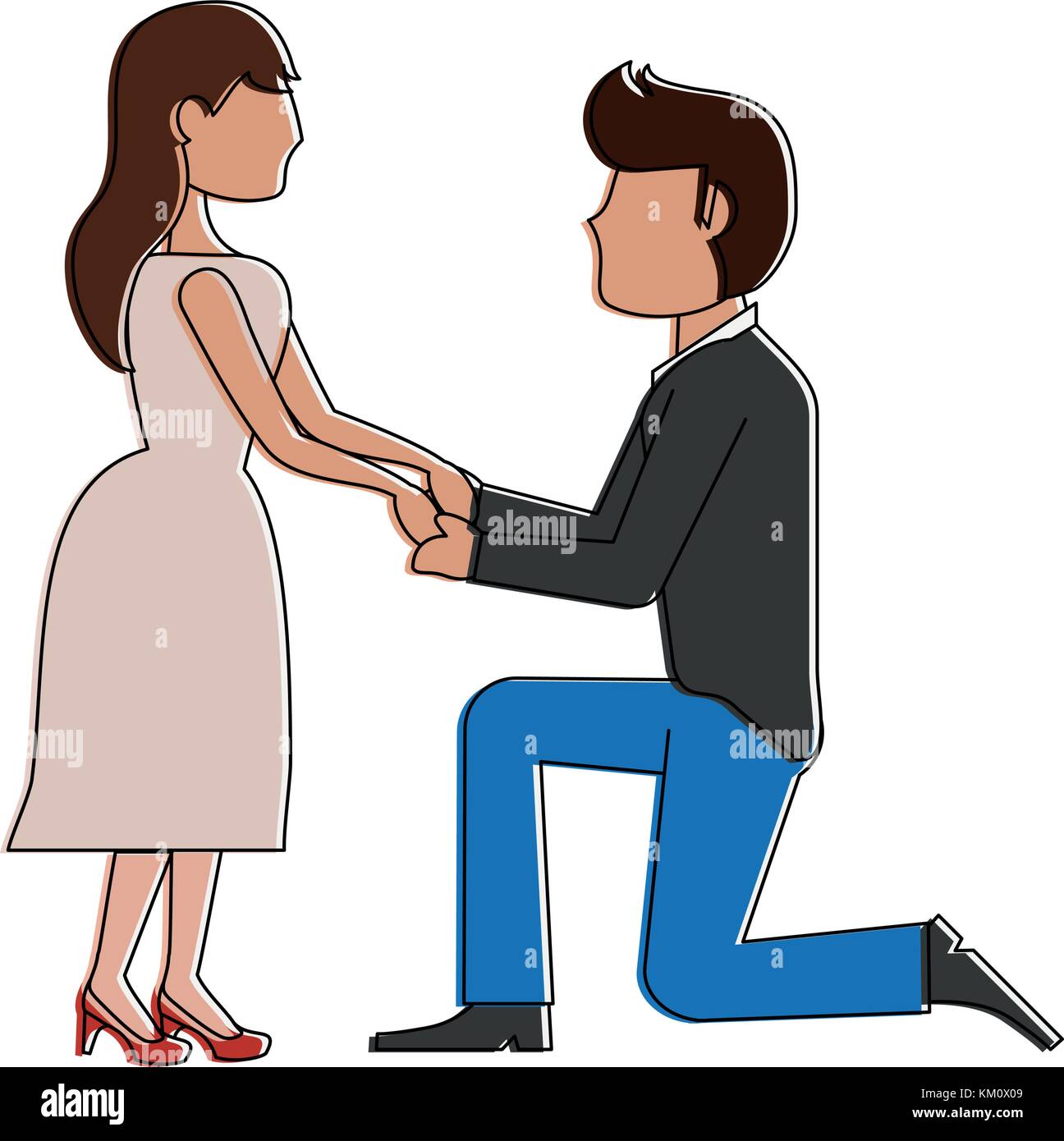 Wedding Proposal Cartoon Stock Vector Image And Art Alamy