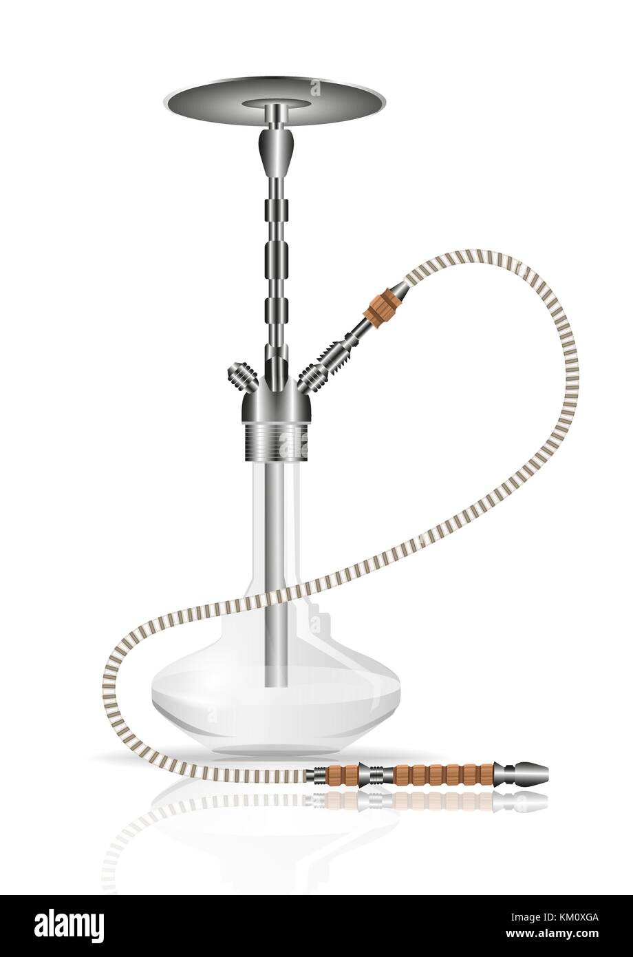 Hookah vector, realistic illustration. White glass oriental smoking ...