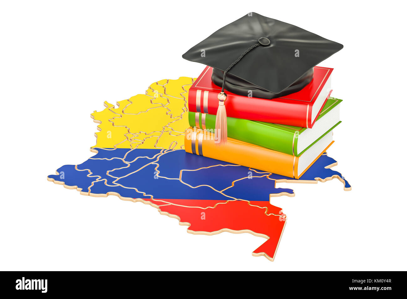 education in Colombia concept, 3D rendering isolated on white ...