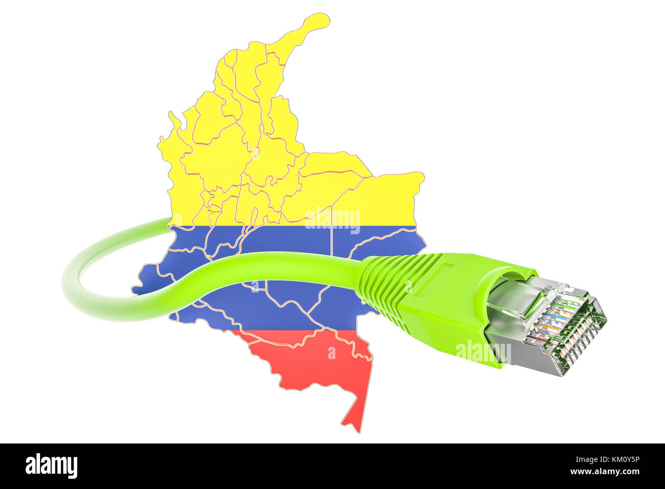 Internet connection in Colombia concept. 3D rendering isolated on white ...