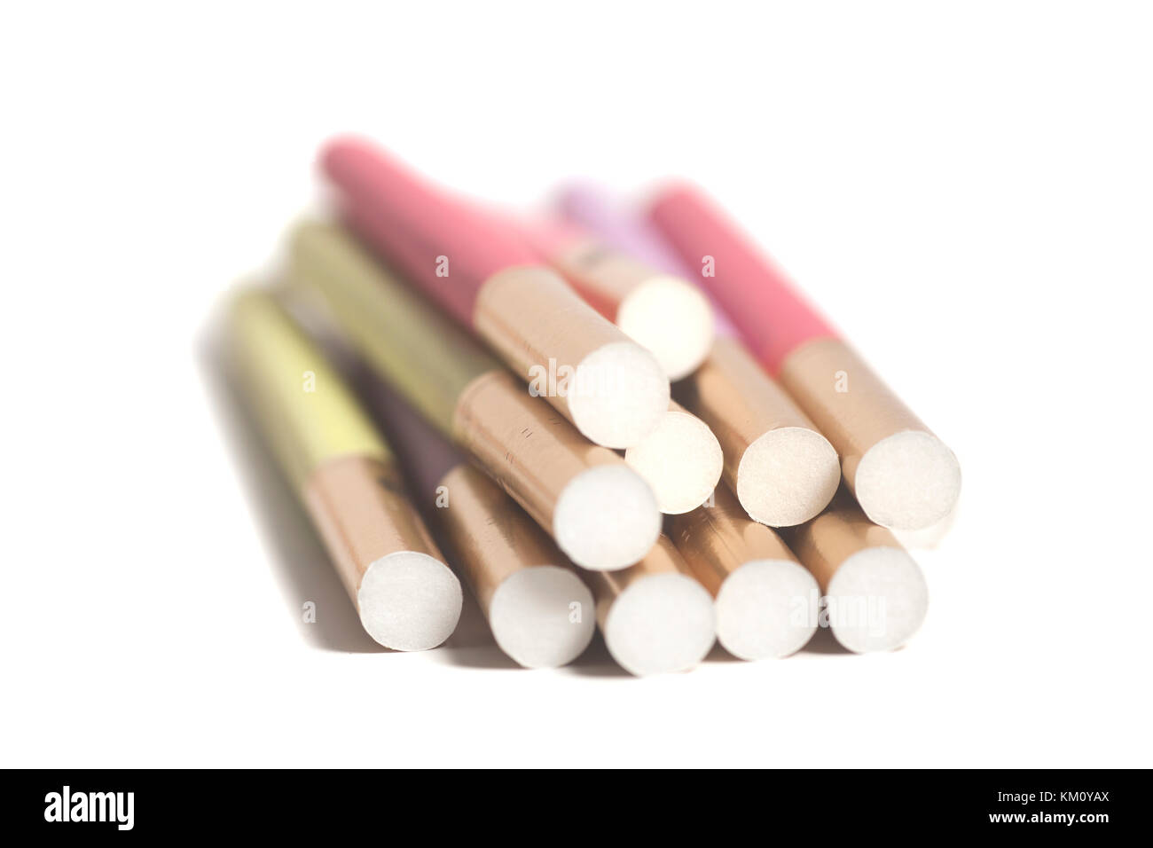 Colorful cigarettes isolated on a white Stock Photo - Alamy