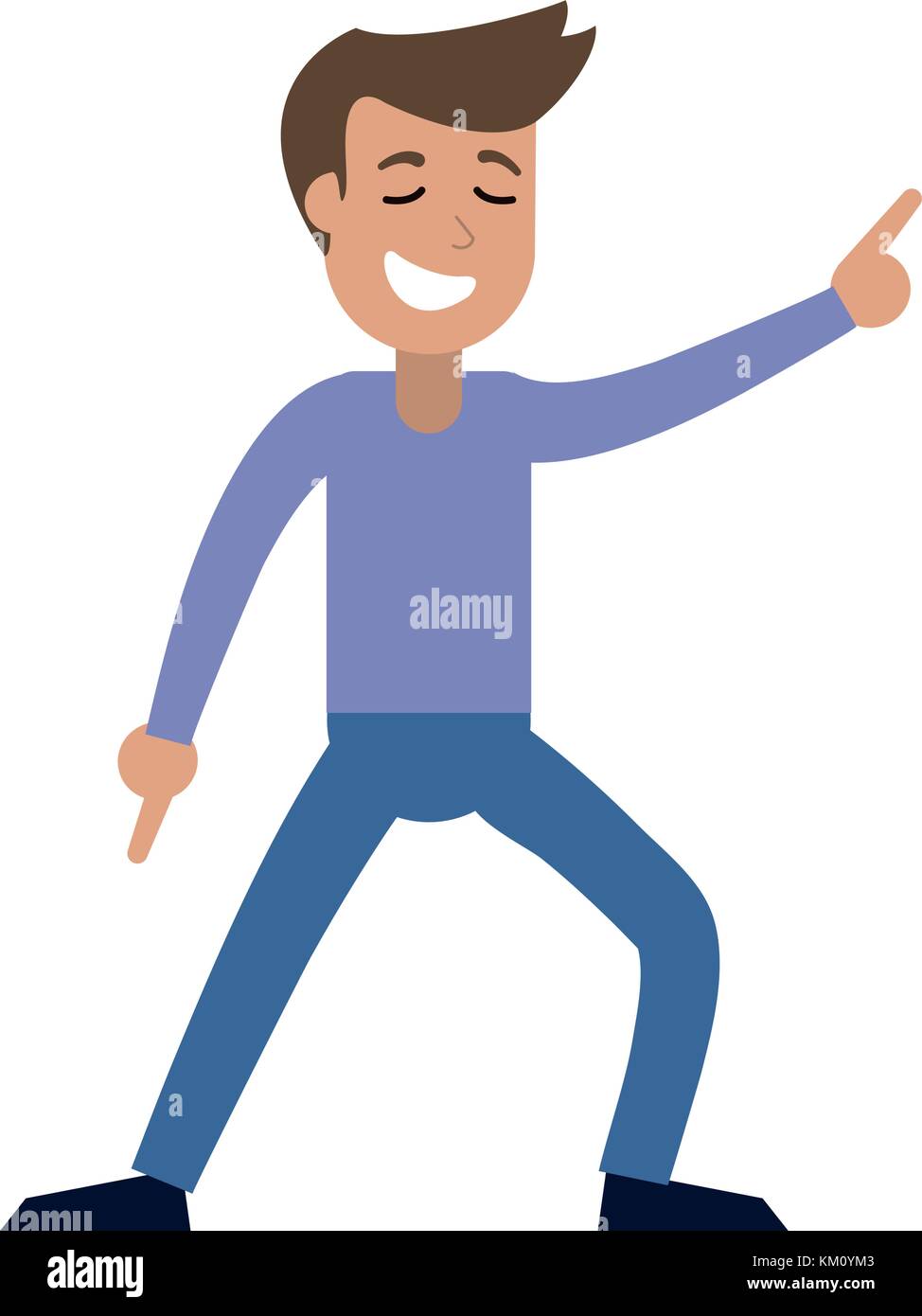 Positive man woman dancing Stock Vector Images - Alamy