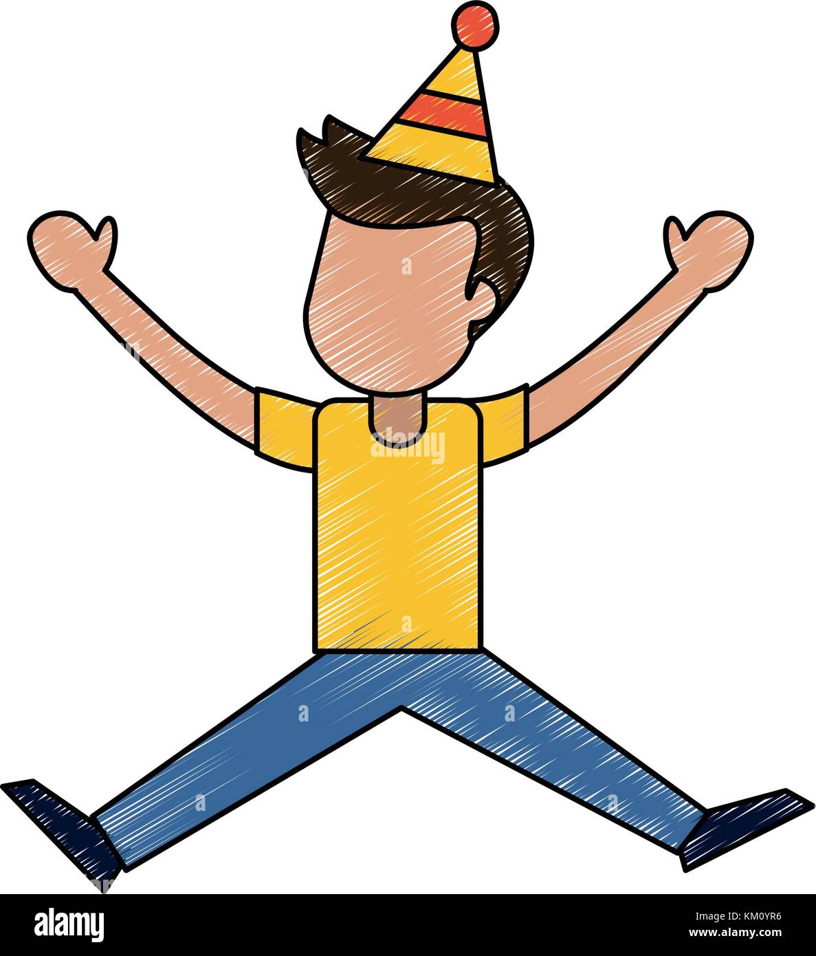 Young man celebrating cartoon Stock Vector Image & Art - Alamy