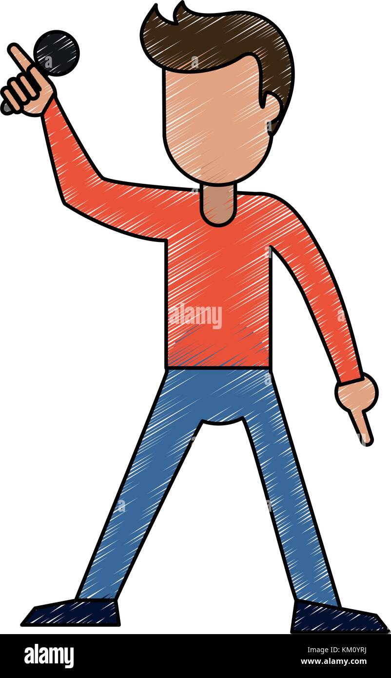 Young man karaoke celebrating cartoon Stock Vector Image & Art - Alamy