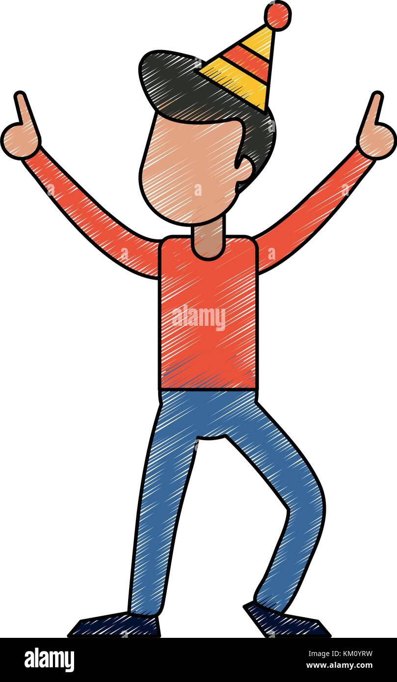 Young man celebrating cartoon Stock Vector Image & Art - Alamy