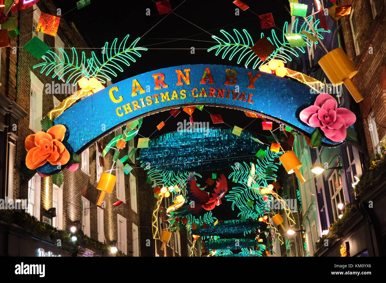 The world famous Carnaby Street In London with it's 2017 Christmas ...