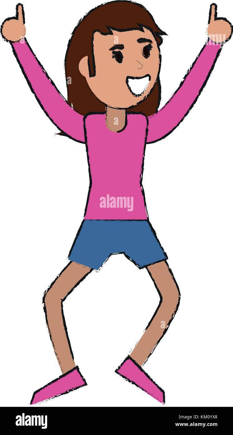Young woman happy cartoon Stock Vector Image & Art - Alamy