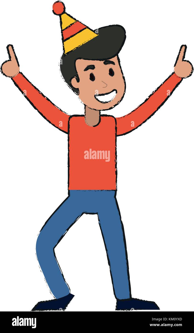 Young man celebrating cartoon Stock Vector Image & Art - Alamy