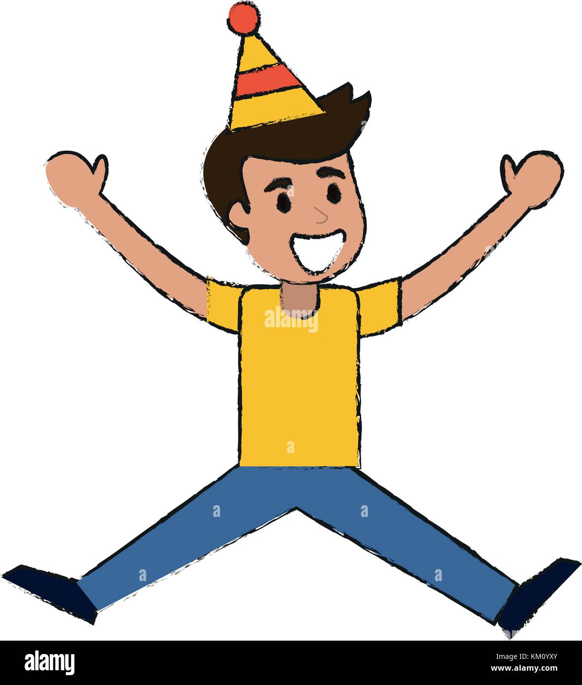 Young man celebrating cartoon Stock Vector Image & Art - Alamy