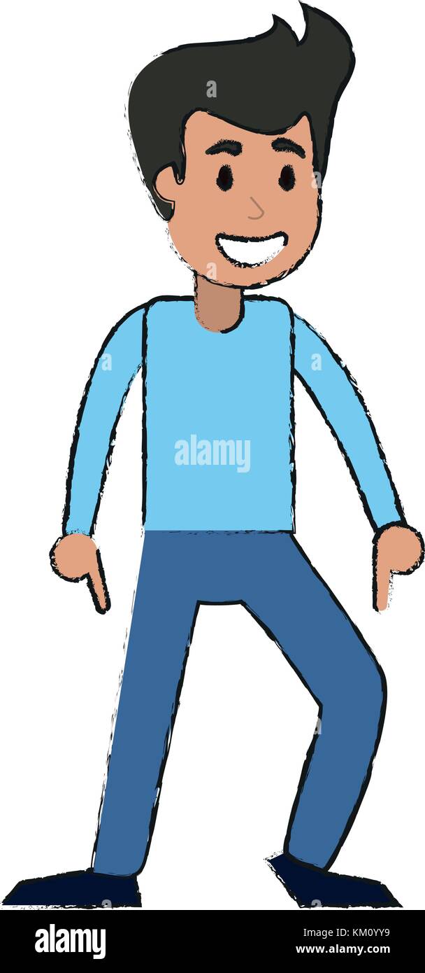 Young man happy cartoon Stock Vector Image & Art - Alamy