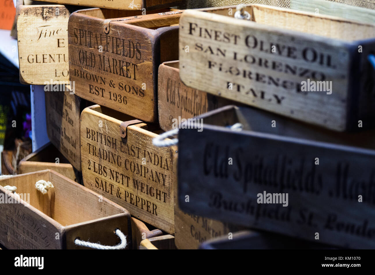 Vintage wooden boxes hi-res stock photography and images - Alamy