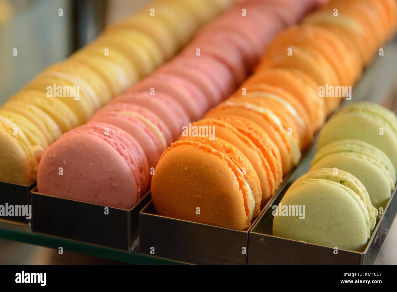 Coloured macaroons. Landscape format Stock Photo - Alamy