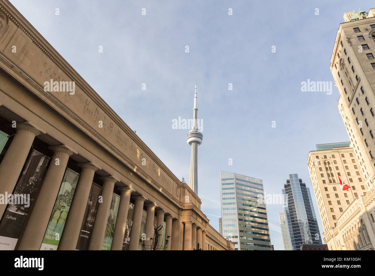 TORONTO, CANADA - DECEMBER 20,2016: View of the Canadian National Tower ...