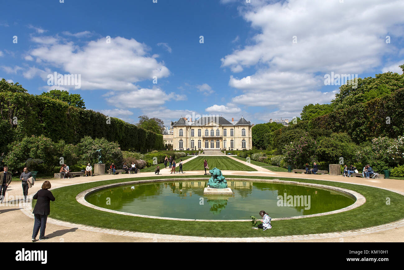 PARIS, FRANCE, APRIL 23, 2017 : exteriors, sculptures and gardens of ...