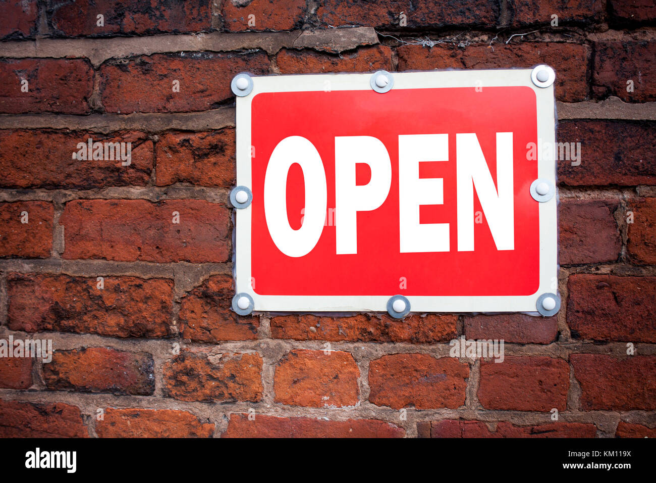 Hand writing text caption inspiration showing Open concept meaning shop ...