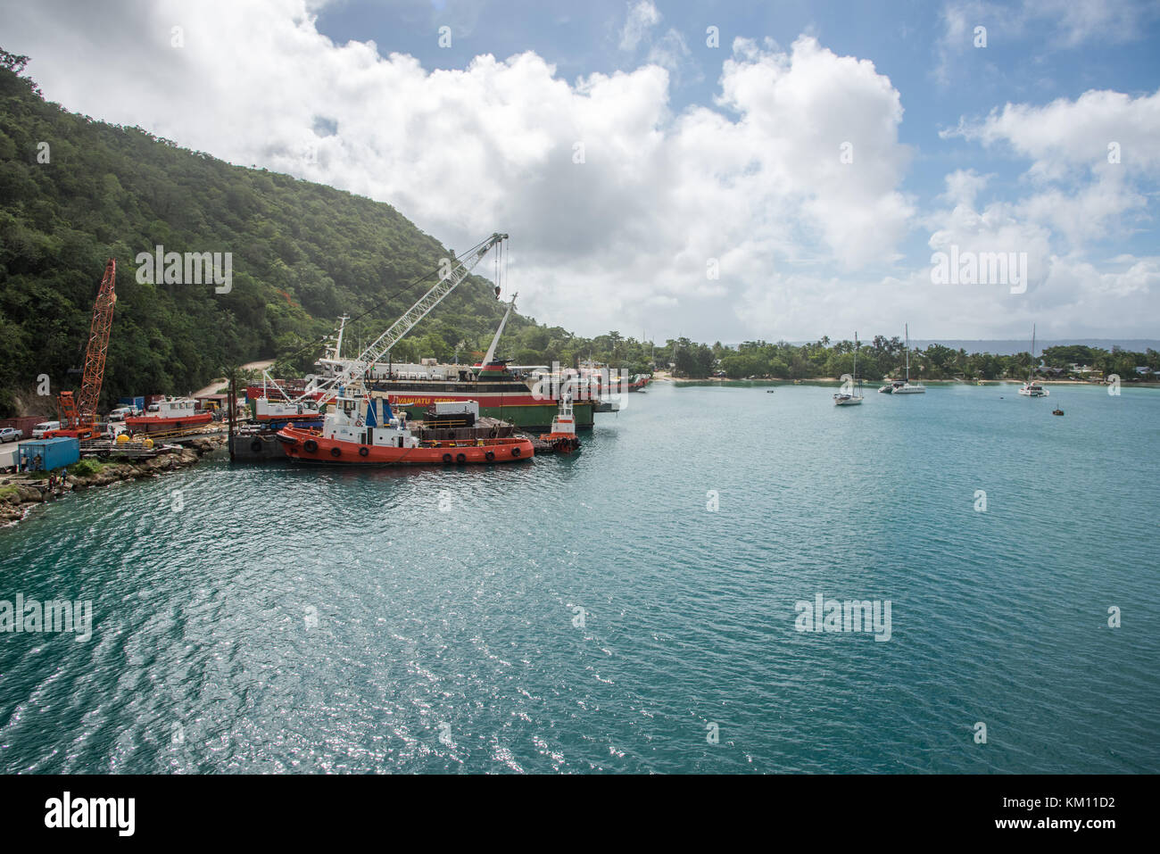 PORT VILA, VANUATU, PACIFIC ISLANDS-DECEMBER 1,2016: Docked and ...