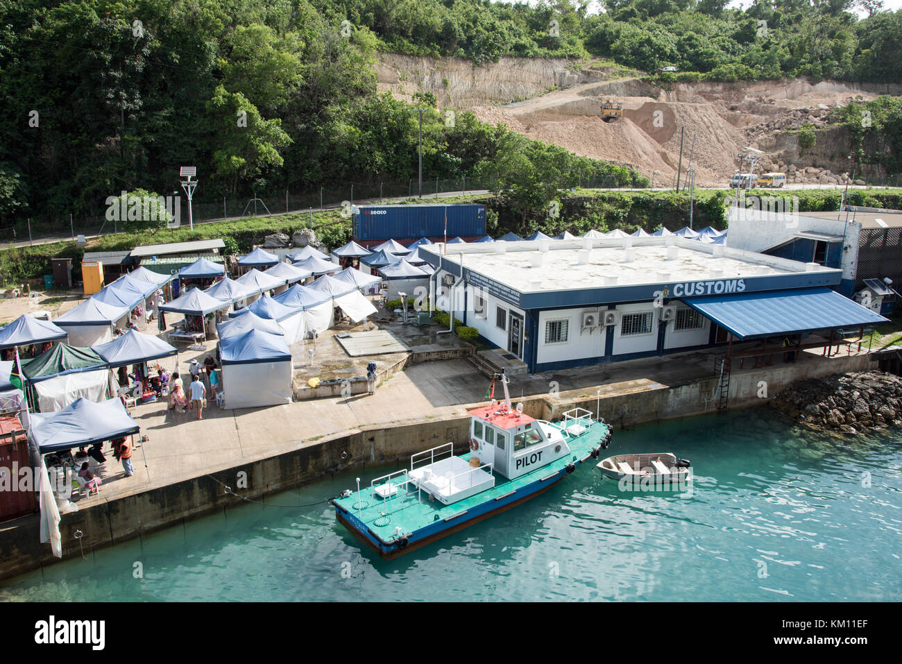 PORT VILA, VANUATU, PACIFIC ISLANDS-DECEMBER 1,2016: Customs border and ...