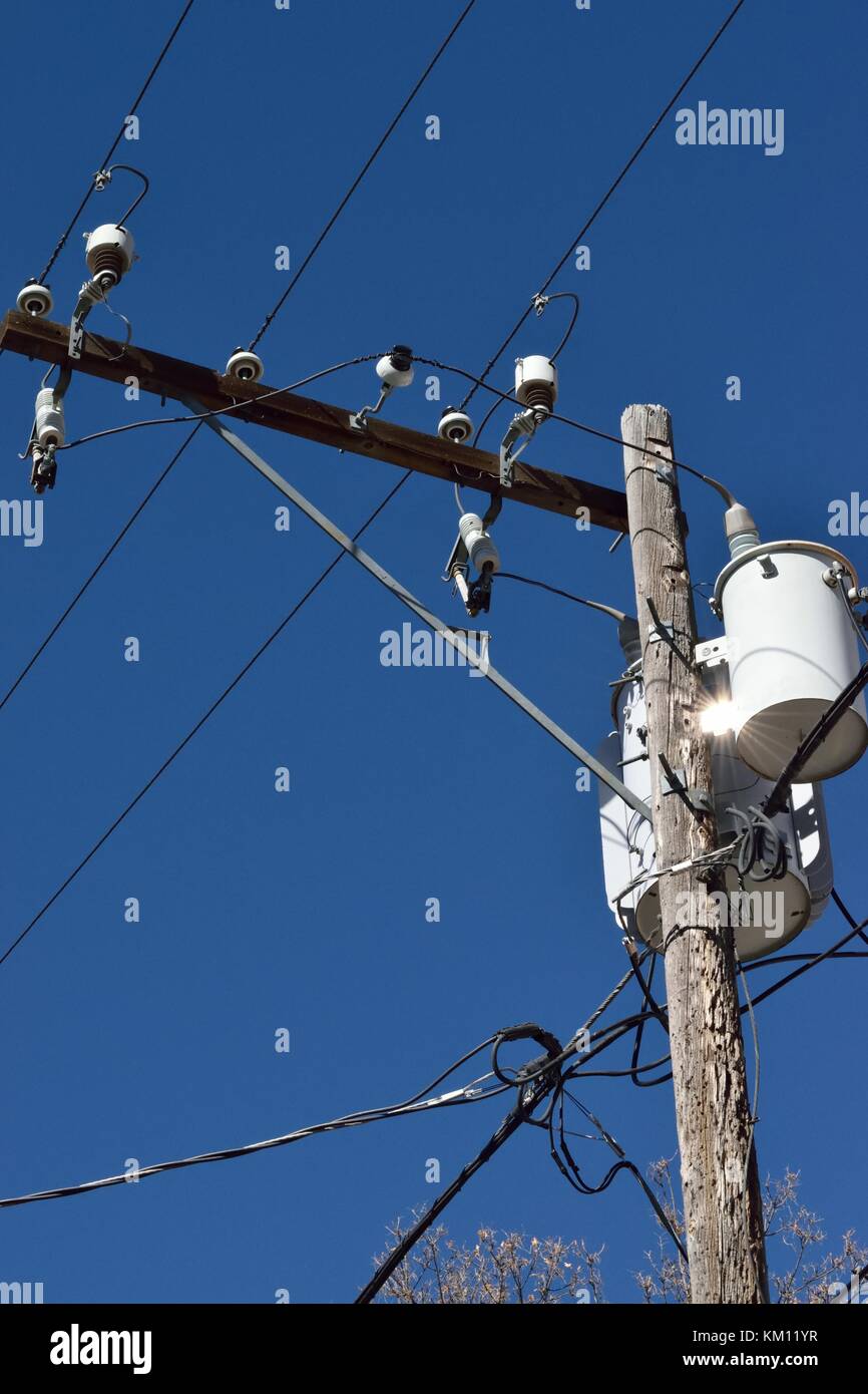 Overhead Electric Power Lines Stock Photo - Alamy