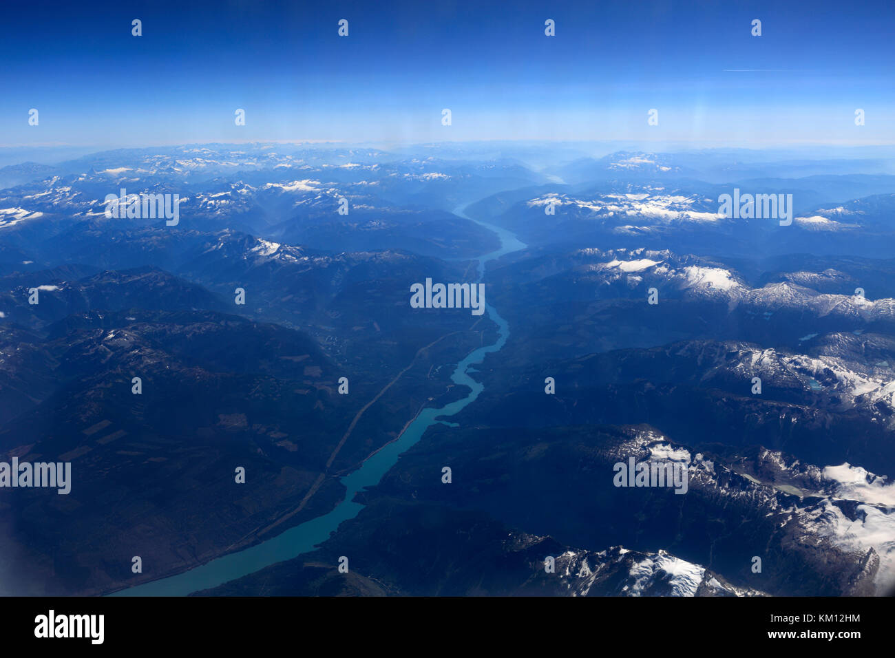 Ariel view over the Canadian Rocky mountains, British Columbia, Canada ...