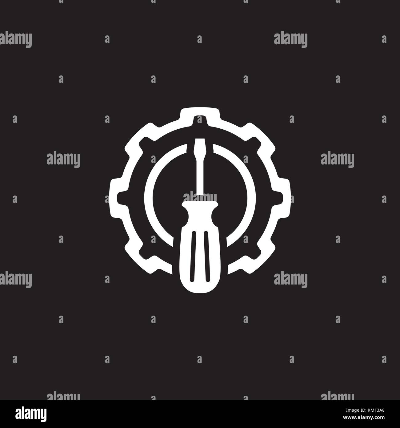 Fine Tuning Icon. Gear and Screwdriver. Service Symbol Stock Vector ...
