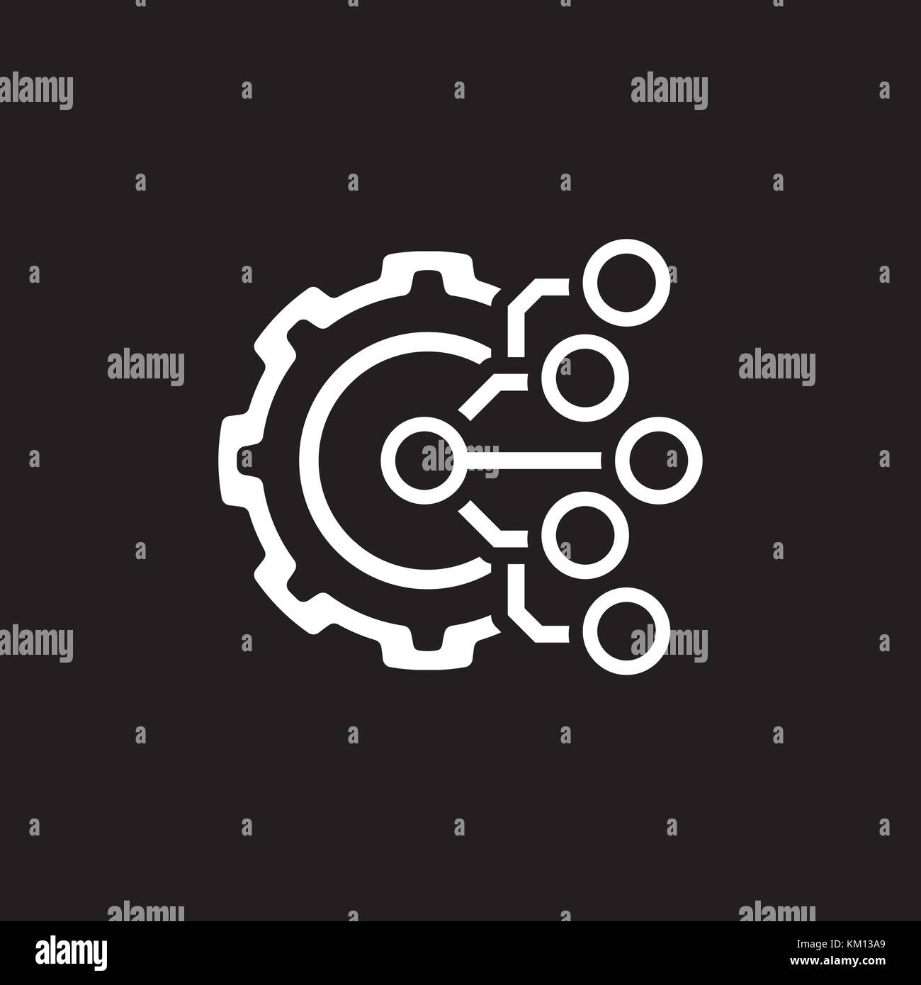 Technology Icon. Gear and Electronic. Digital Factory Symbol Stock ...