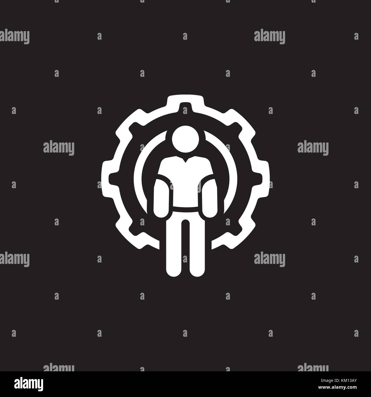 Technician Icon. Man and Cog Wheel. Engineering Symbol Stock Vector ...