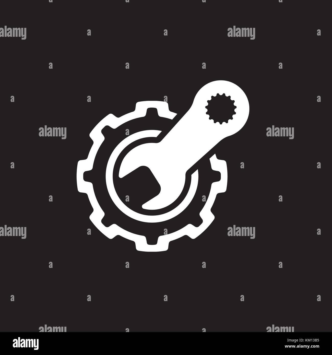 Engineering Service Icon. Gear and Wrench. Repair Symbol Stock Vector ...