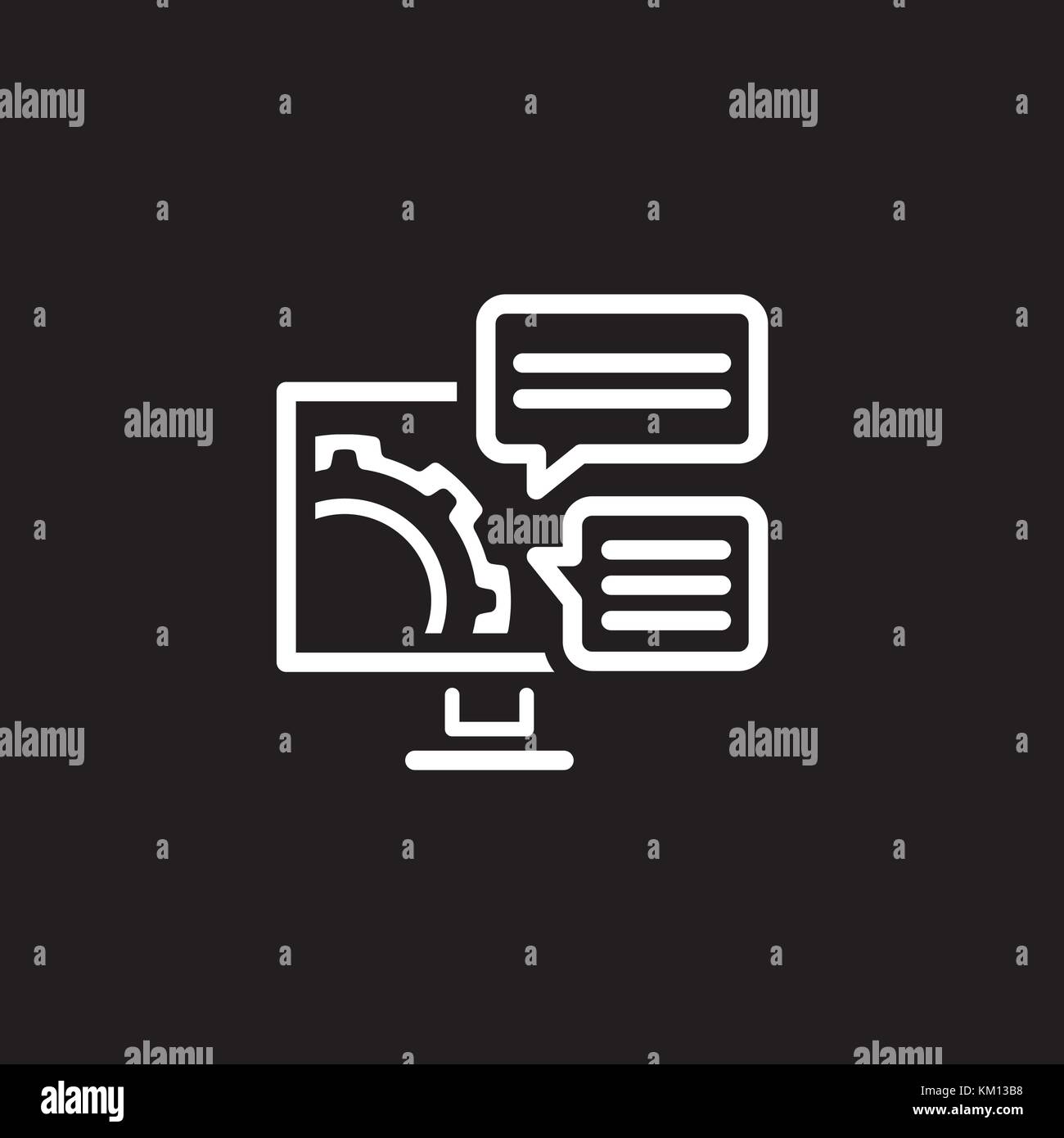 Engineering Solutions Icon. Gear and Computer. Development Symbol Stock ...