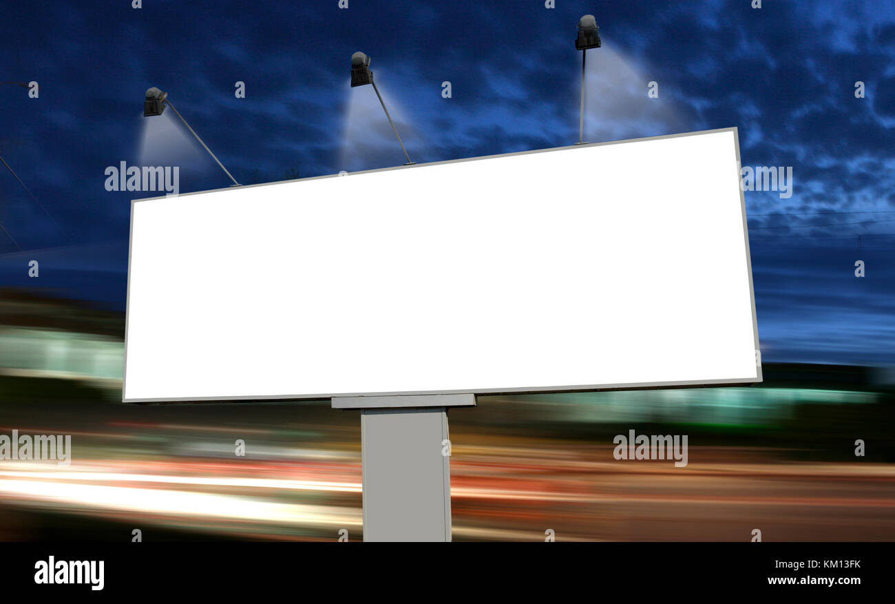 big empty billboard at night in city Stock Photo - Alamy