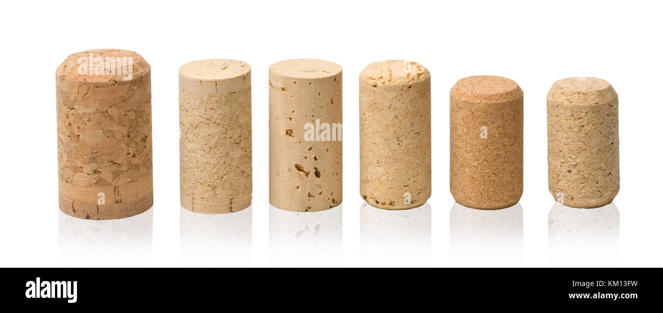wine corks set isolated on white Stock Photo - Alamy
