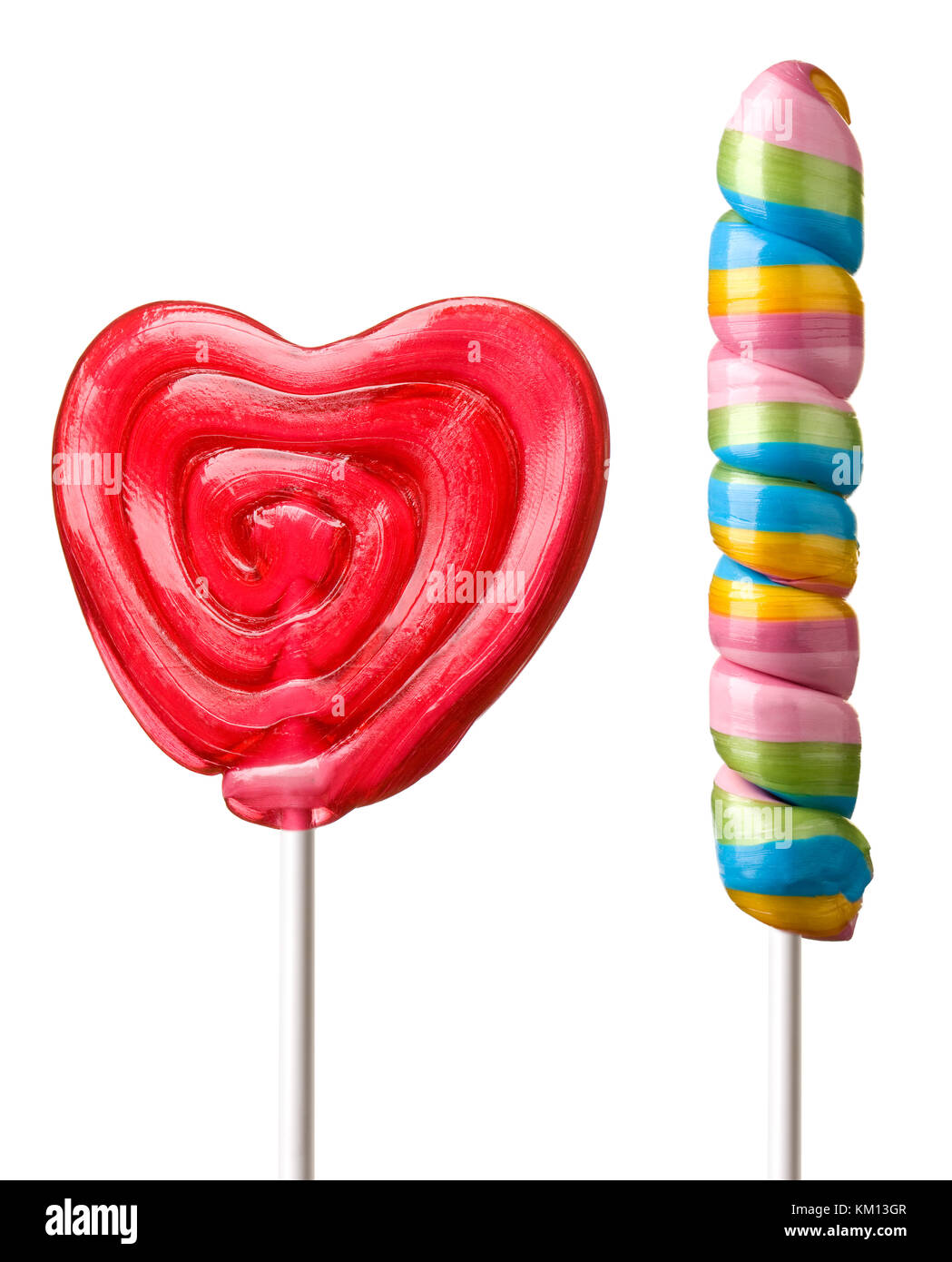 two Colourful lollipop isolated on the white background Stock Photo - Alamy