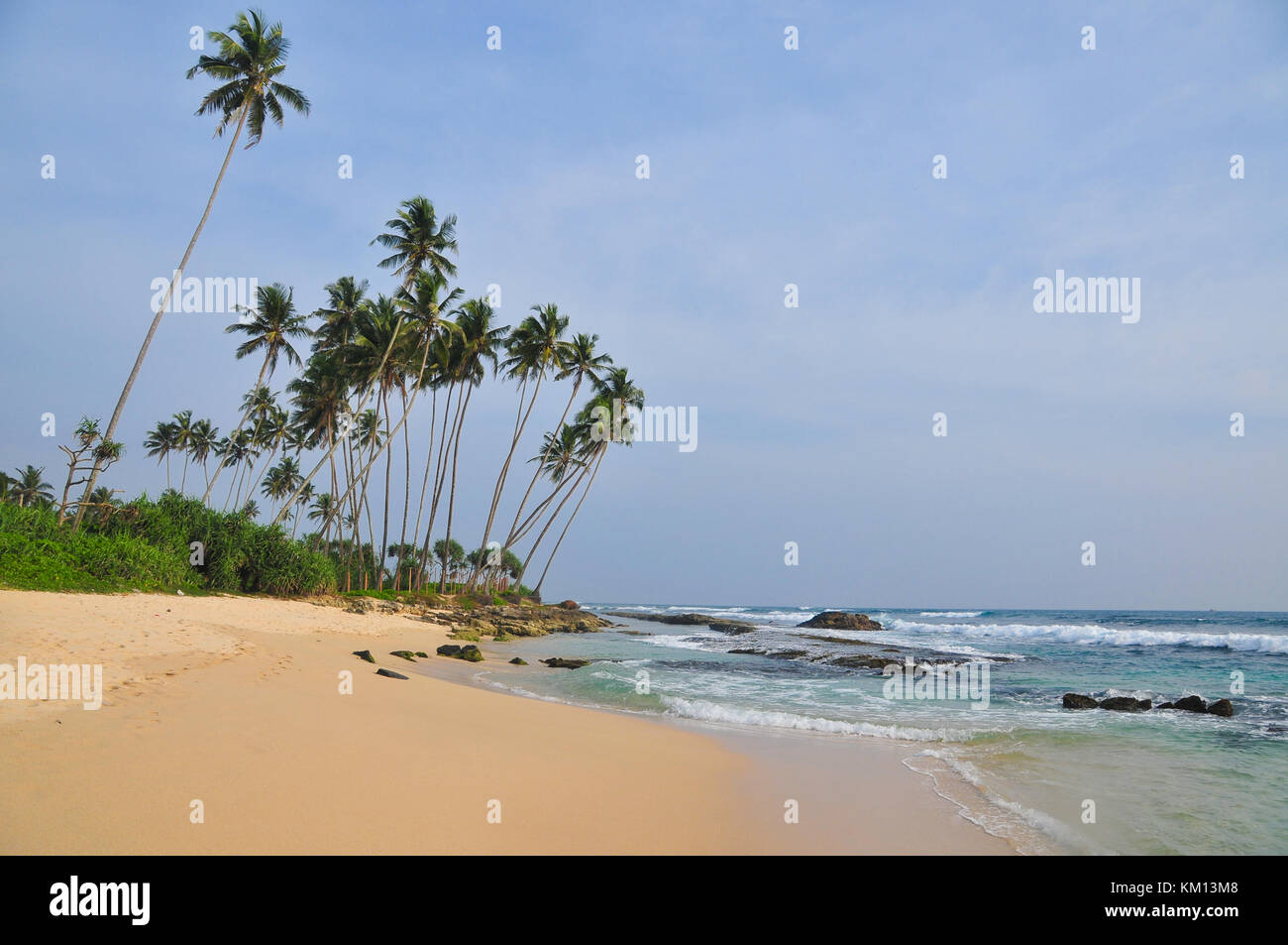 Amazing view of Caribbean beach with white sand and beautiful exotic ...