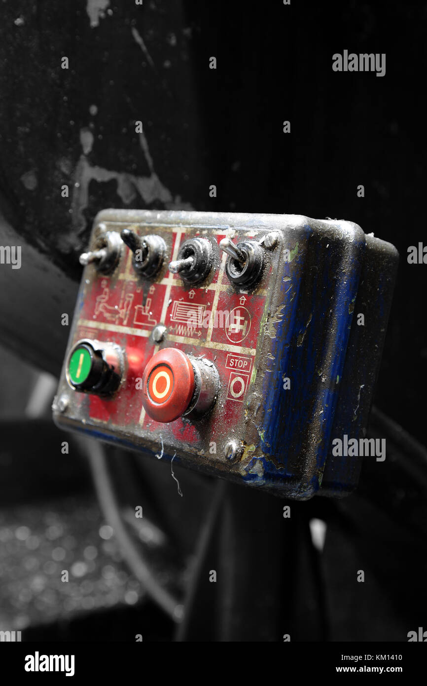 Control panel on off switch for an industrial machine with selective ...