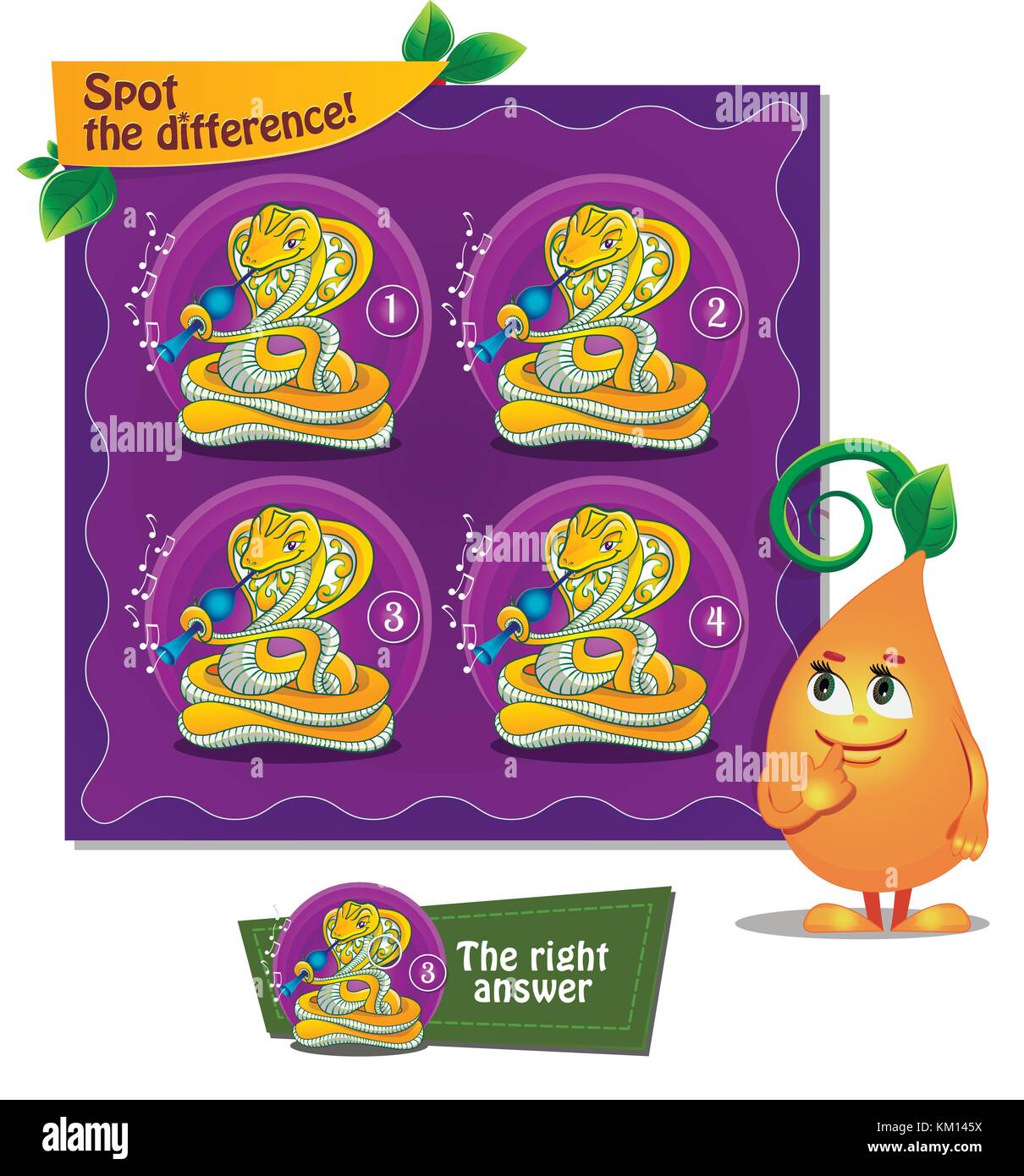 Visual Game for children. Task: Spot the difference Stock Vector Image ...