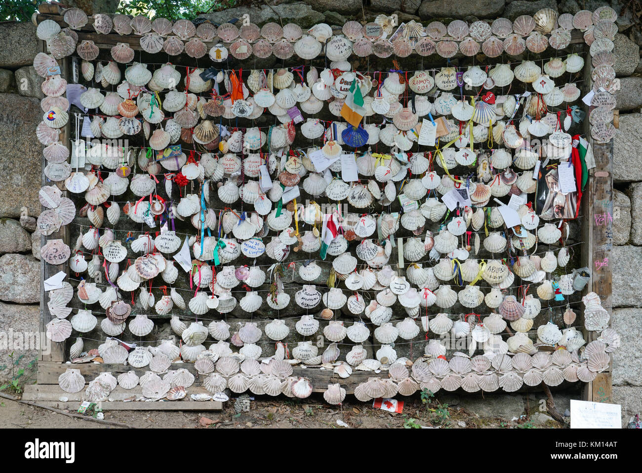 ARCADE, SPAIN - SEPTEMBER 8, 2017: Place were pilgrims left their ...