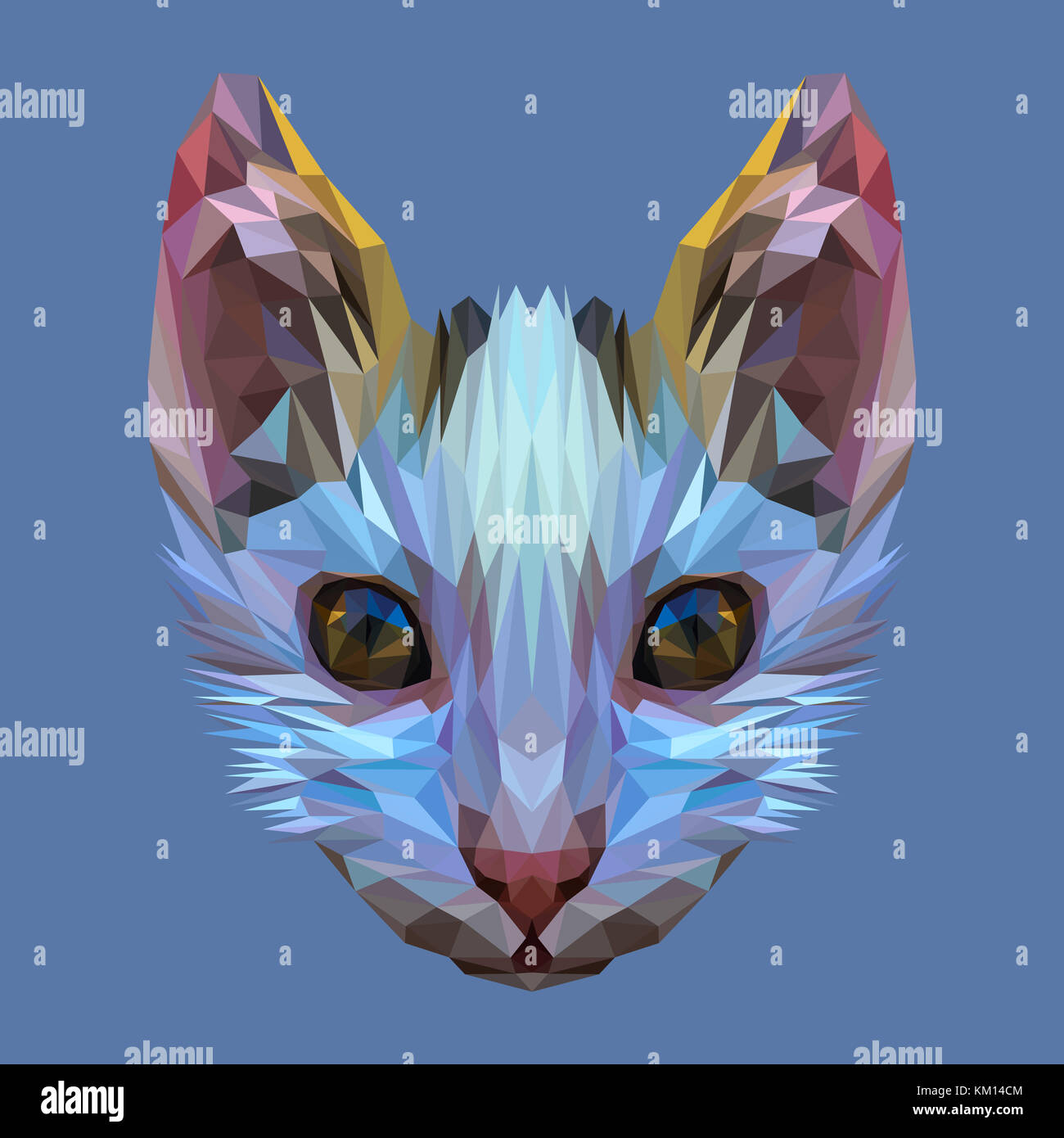 Cat low poly design. Triangle vector illustration Stock Photo - Alamy