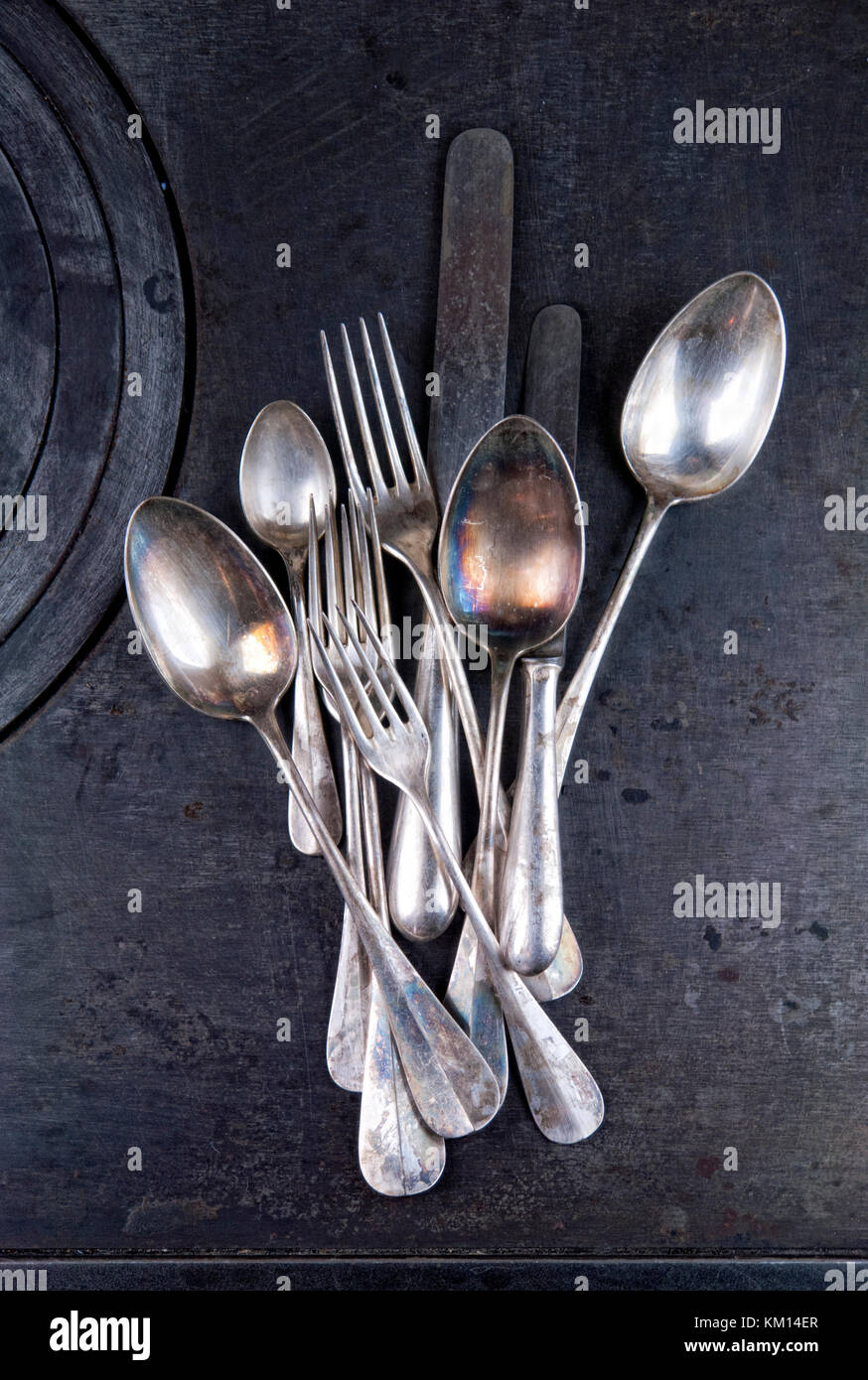 Old dinner forks hi-res stock photography and images - Alamy