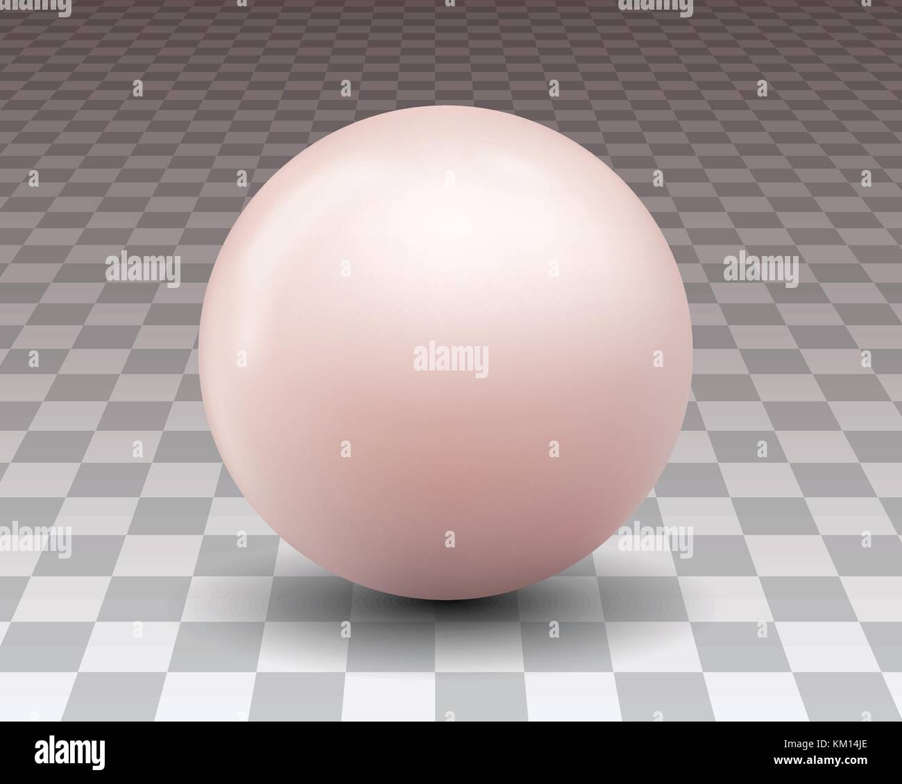 Vector illustration of realistic pink pearls with shadow and ...