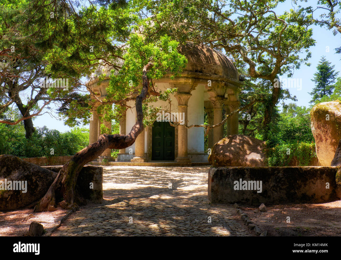 Small temple of the Columns in the Park of Pena, serving as a viewpoint ...
