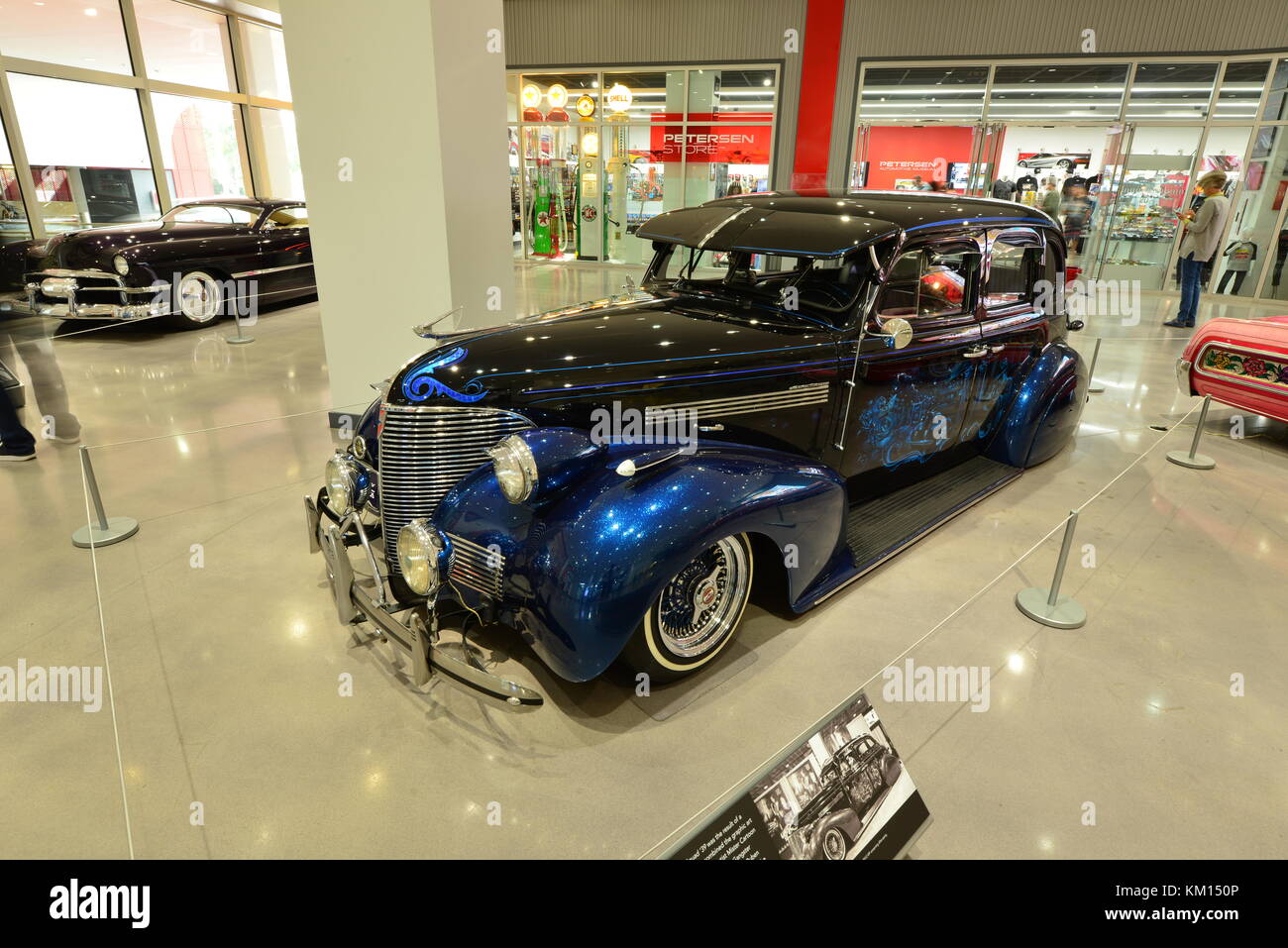 A blue American Custom car Stock Photo - Alamy