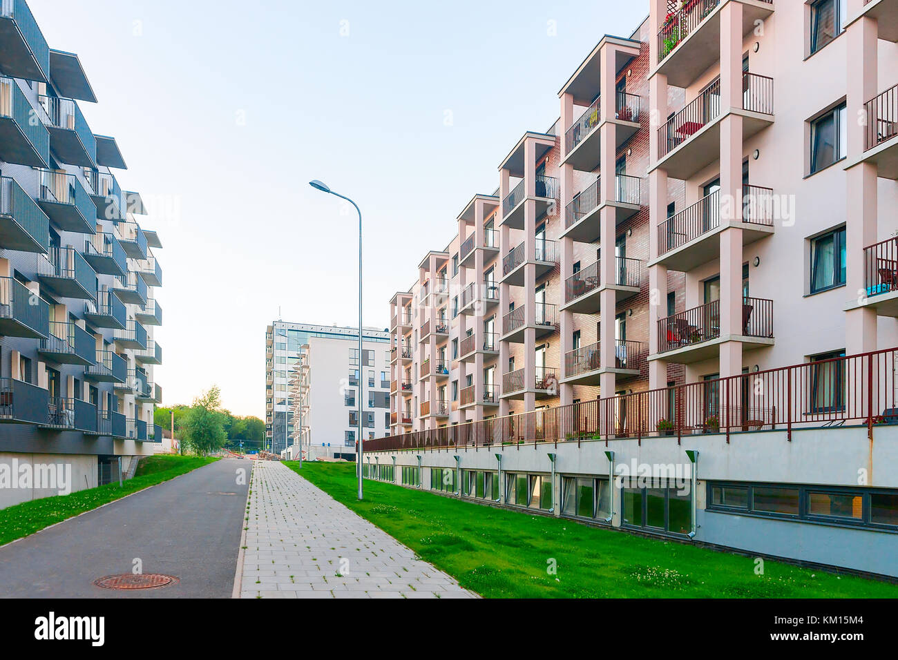 Block of new apartment buildings Stock Photo - Alamy