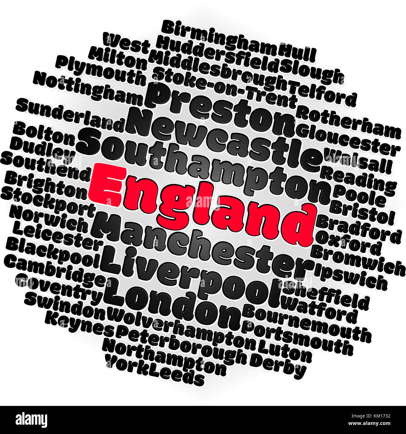 Localities in England word cloud concept Stock Photo - Alamy