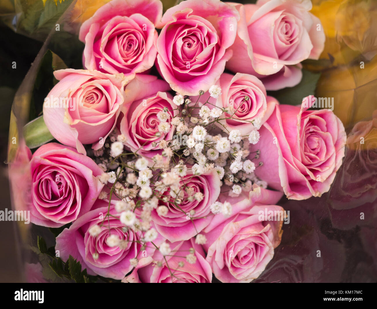 A bouquet of pink roses Stock Photo - Alamy