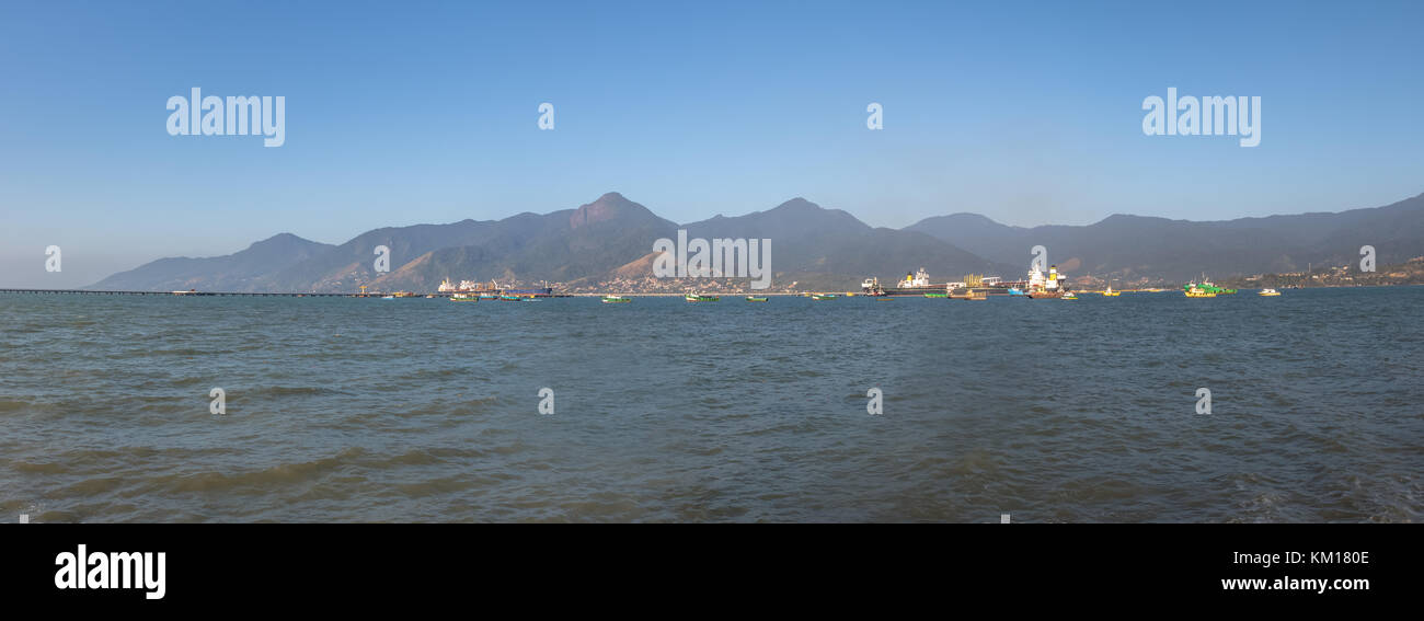 Downtown Sao Sebastiao Sea with Ilhabela on background - Sao Sebastiao ...