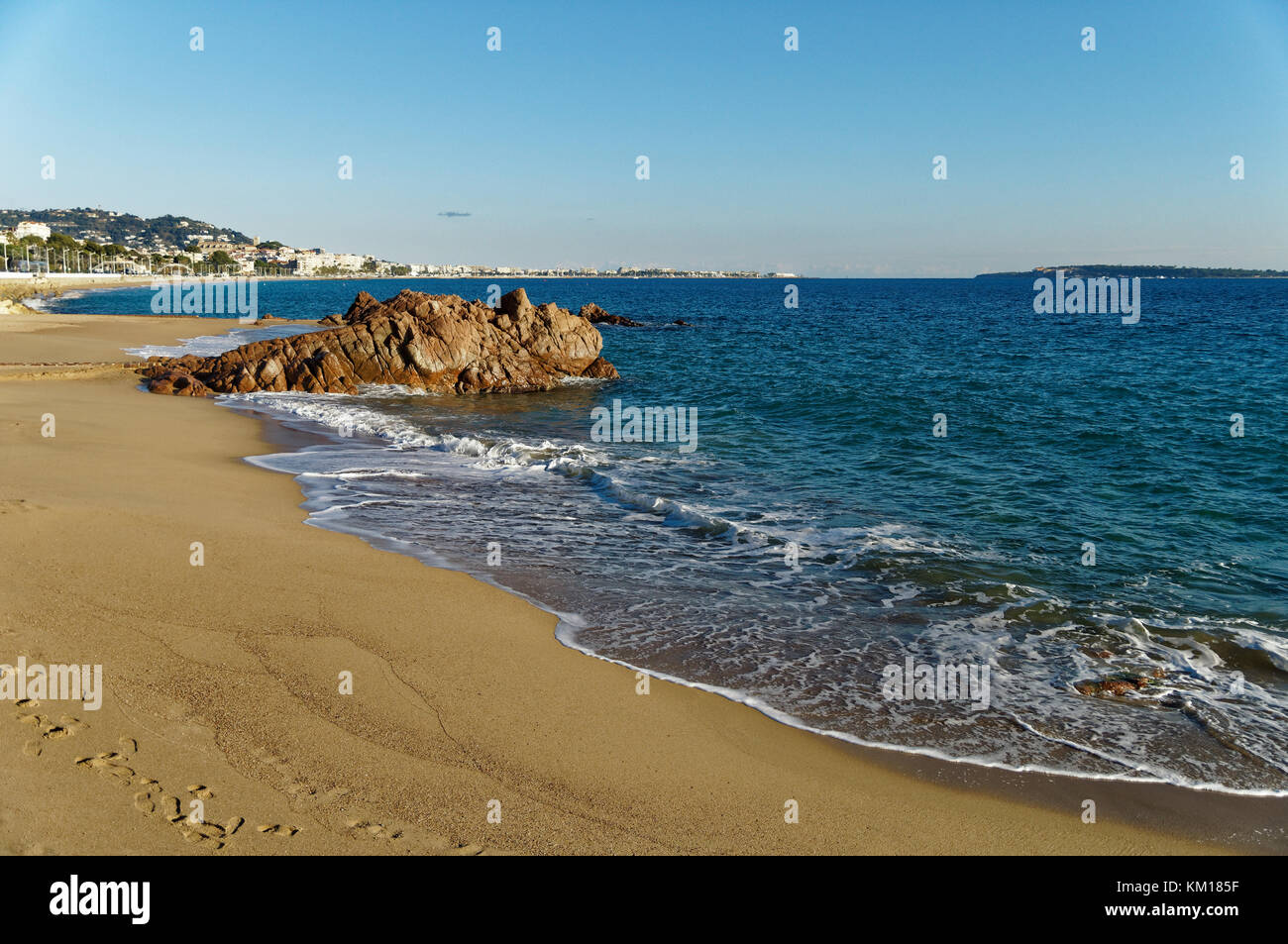 Mediterranean coastline close to the town of Cannes in french riviera ...