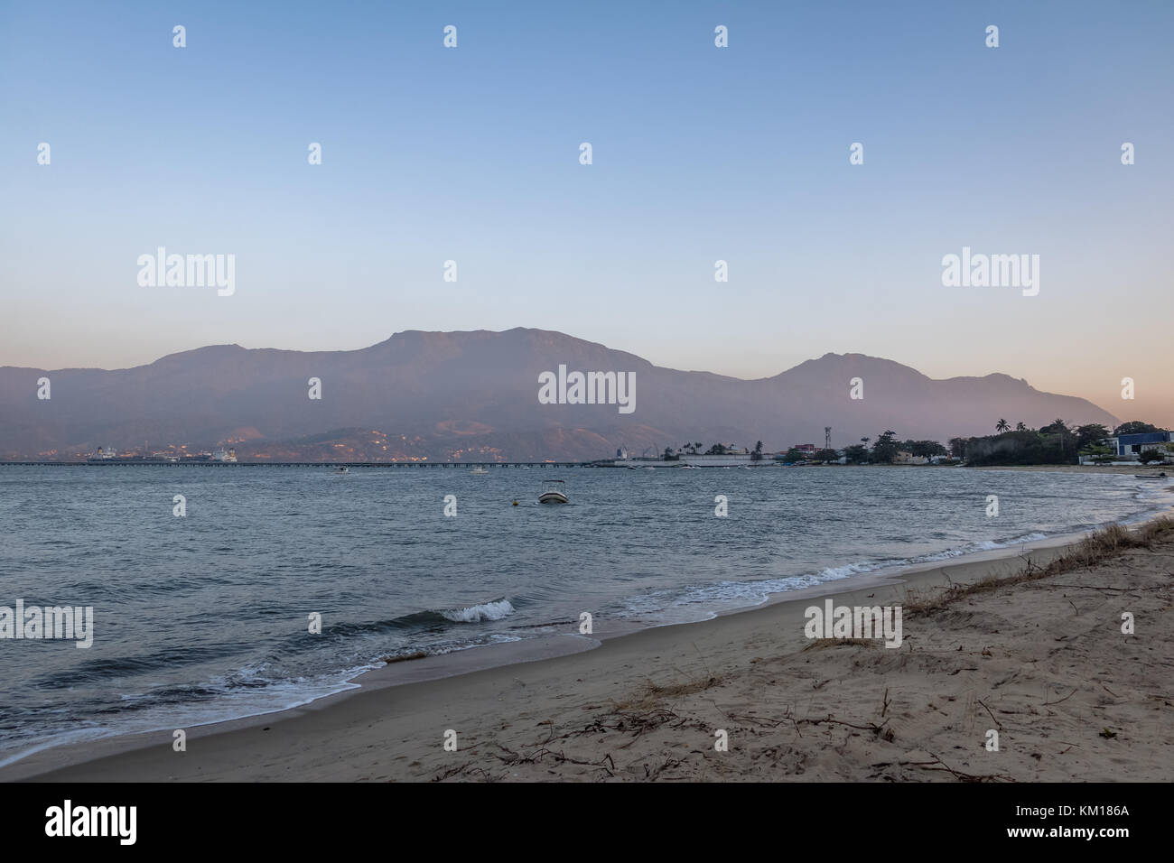 Downtown Sao Sebastiao Beach with Ilhabela on background - Sao ...