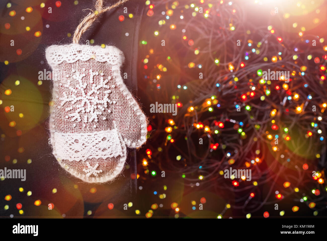 merry Christmas toy mitten Stock Photo - Alamy