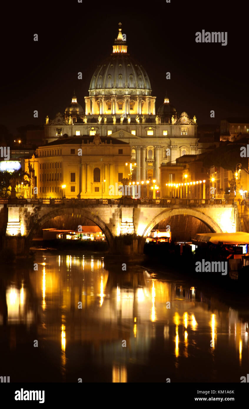 view of panorama night Vatican City in Rome, Italy Stock Photo - Alamy